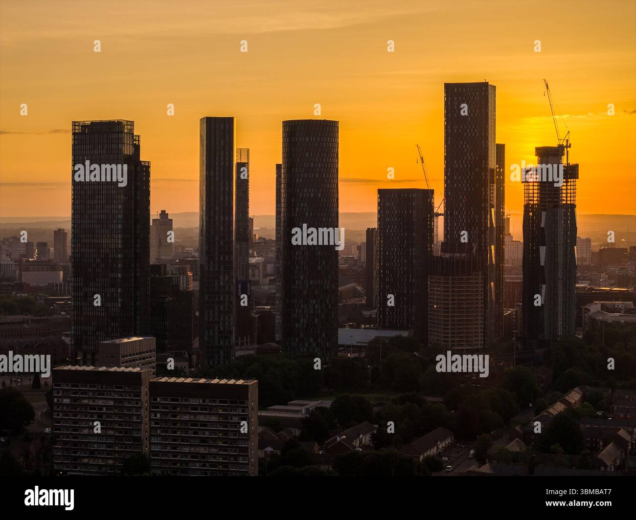 Stunning Sunrise Over Manchester Deansgate City Skyline Showcasing ...