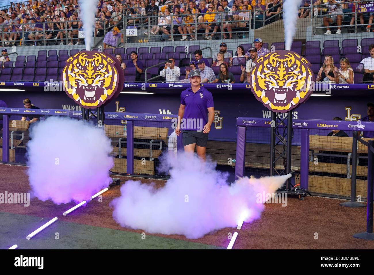 June 26, 2025: LSU outfielder Jake Brown is introduced to the crown ...