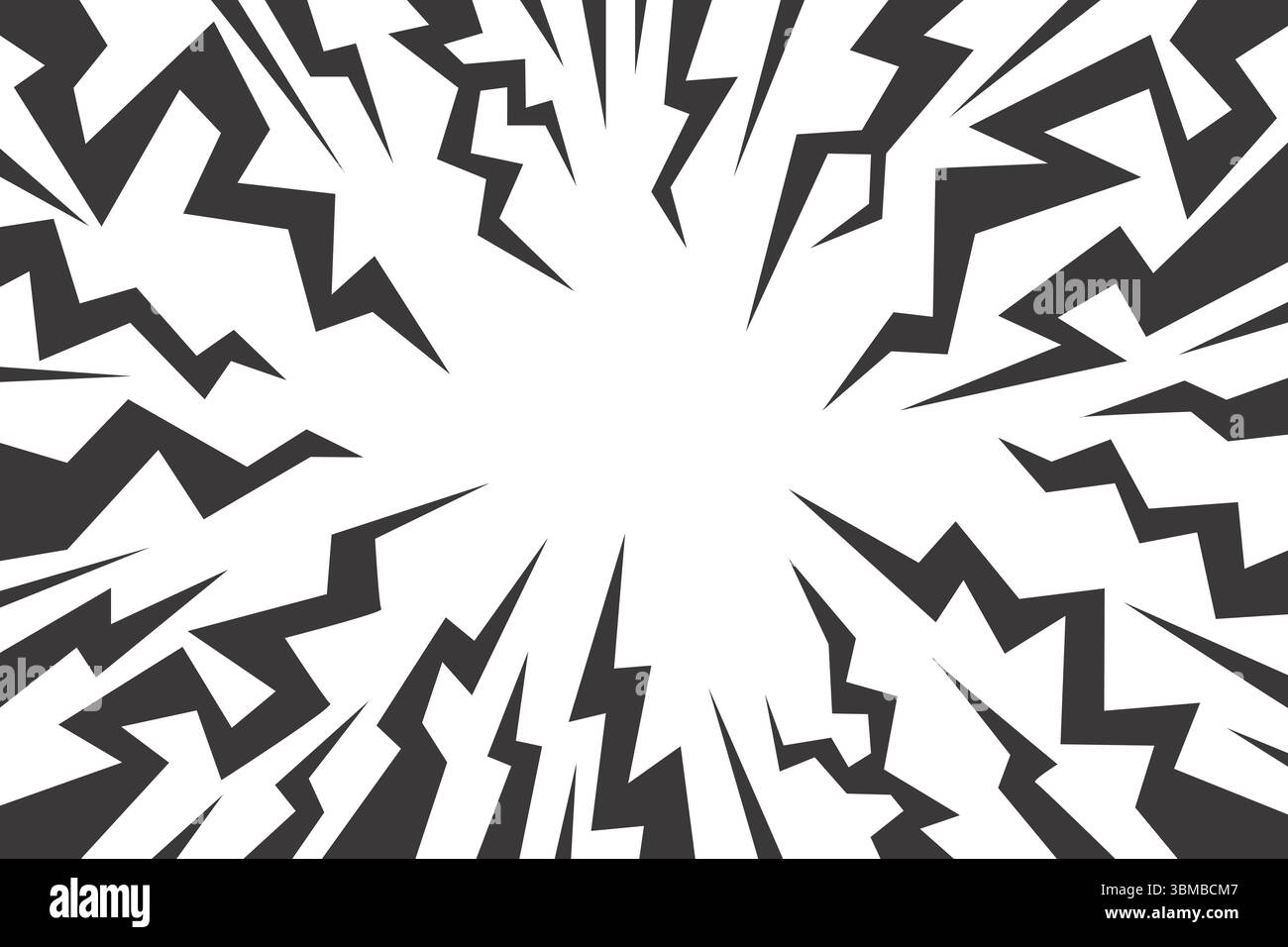 Comic background with thunders. Vector cartoon lightnings and bolts ...