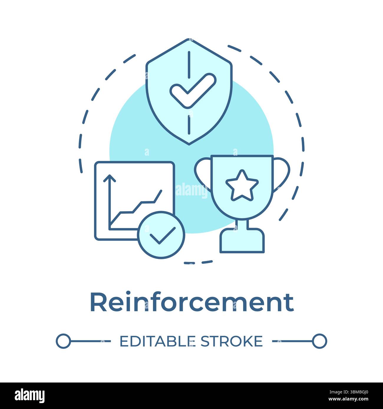 Reinforcement soft blue concept icon Stock Vector Image & Art - Alamy