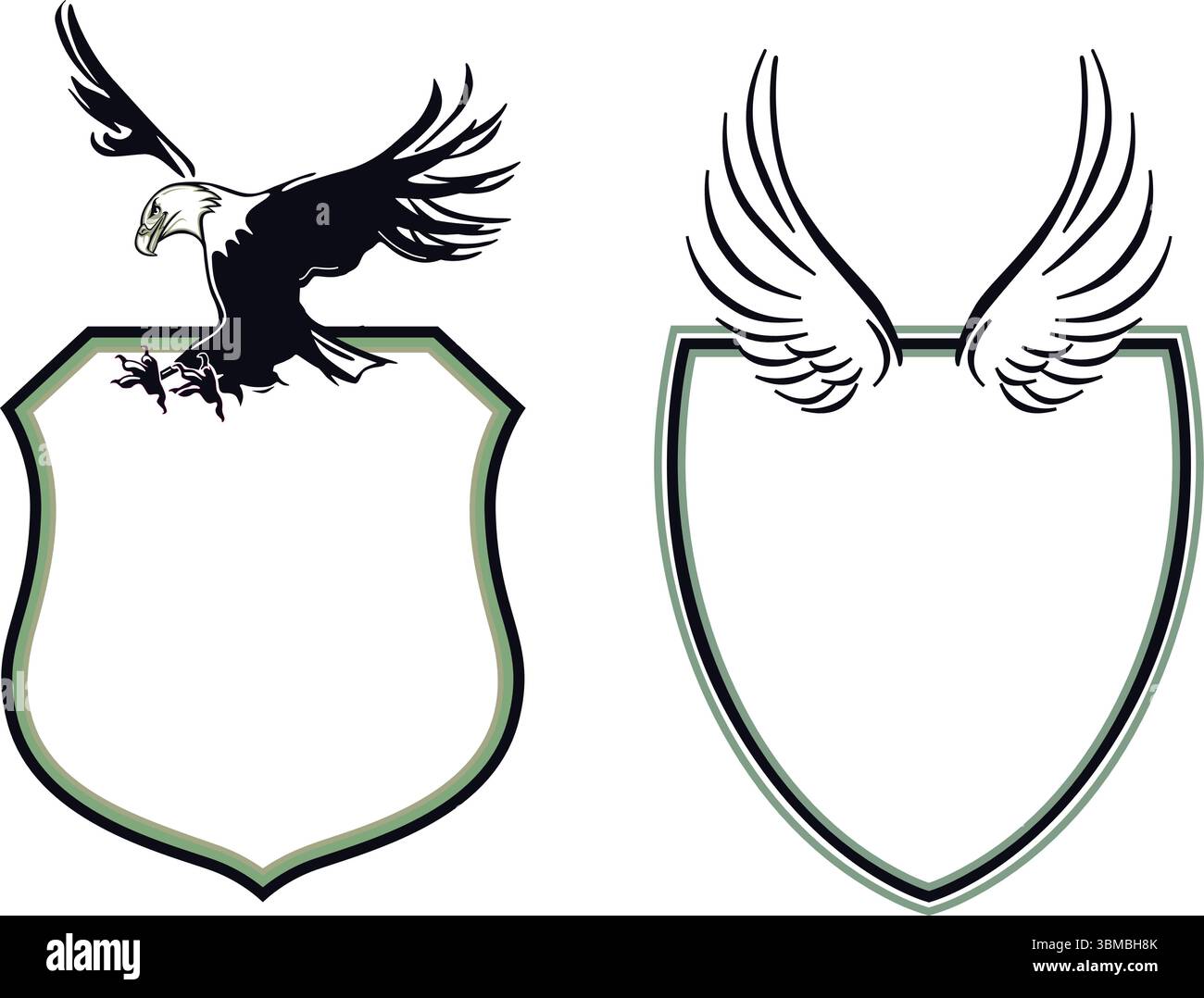 Eagle Crest, Wings, Heraldic Shield Illustration Stock Vector Image ...