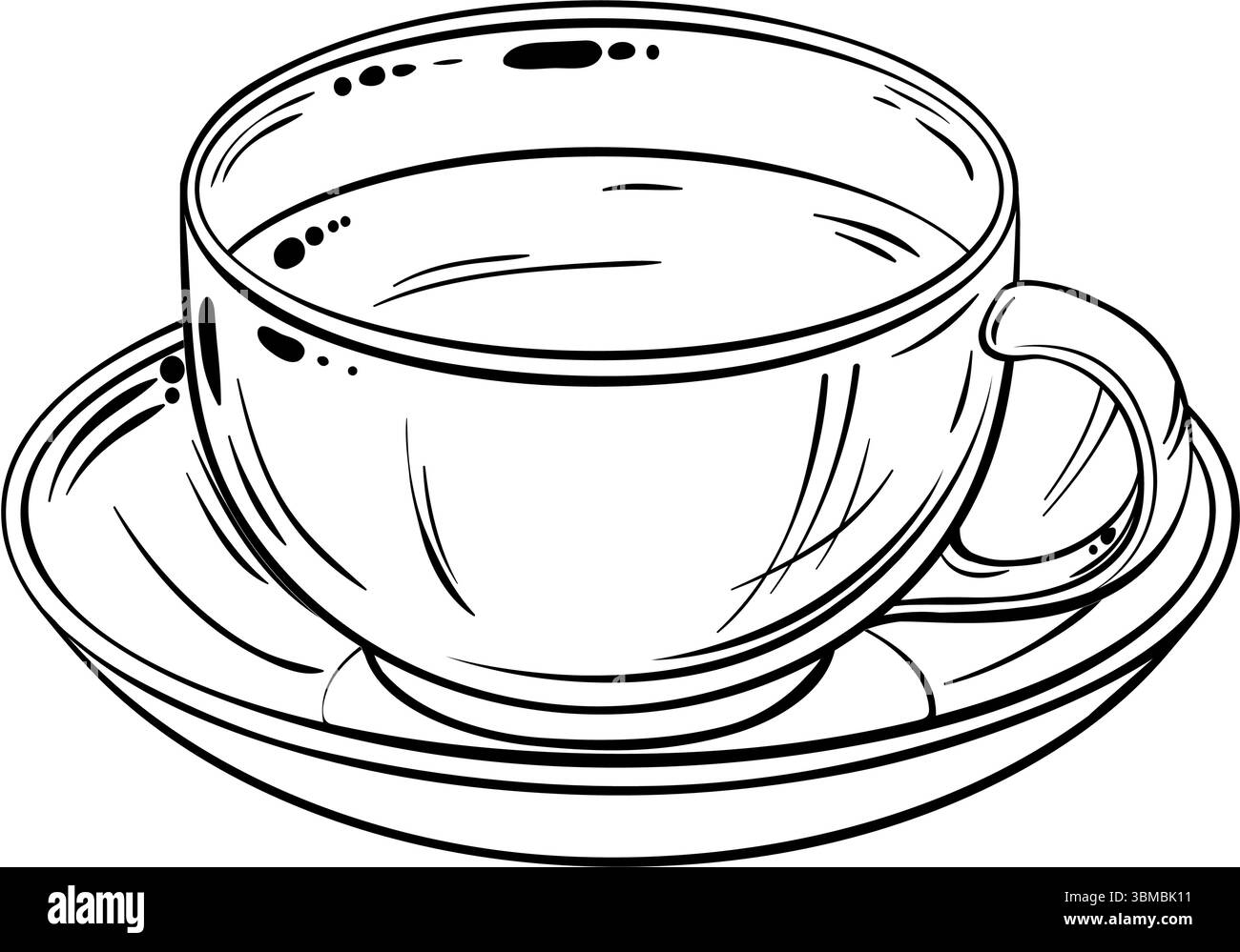 Cup of Tea Vector Outline Illustration Stock Vector Image & Art - Alamy