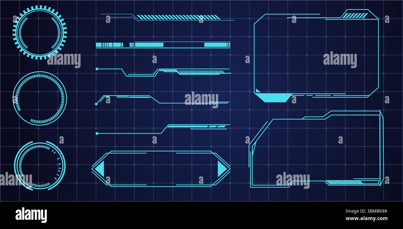 Hud frame futuristic ui frame, line abstract interface menu. Tech ...