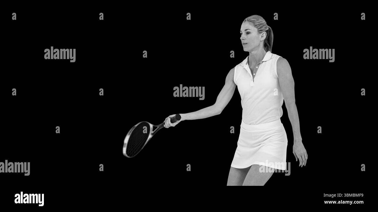 Woman tennis racket standing hi-res stock photography and images - Alamy