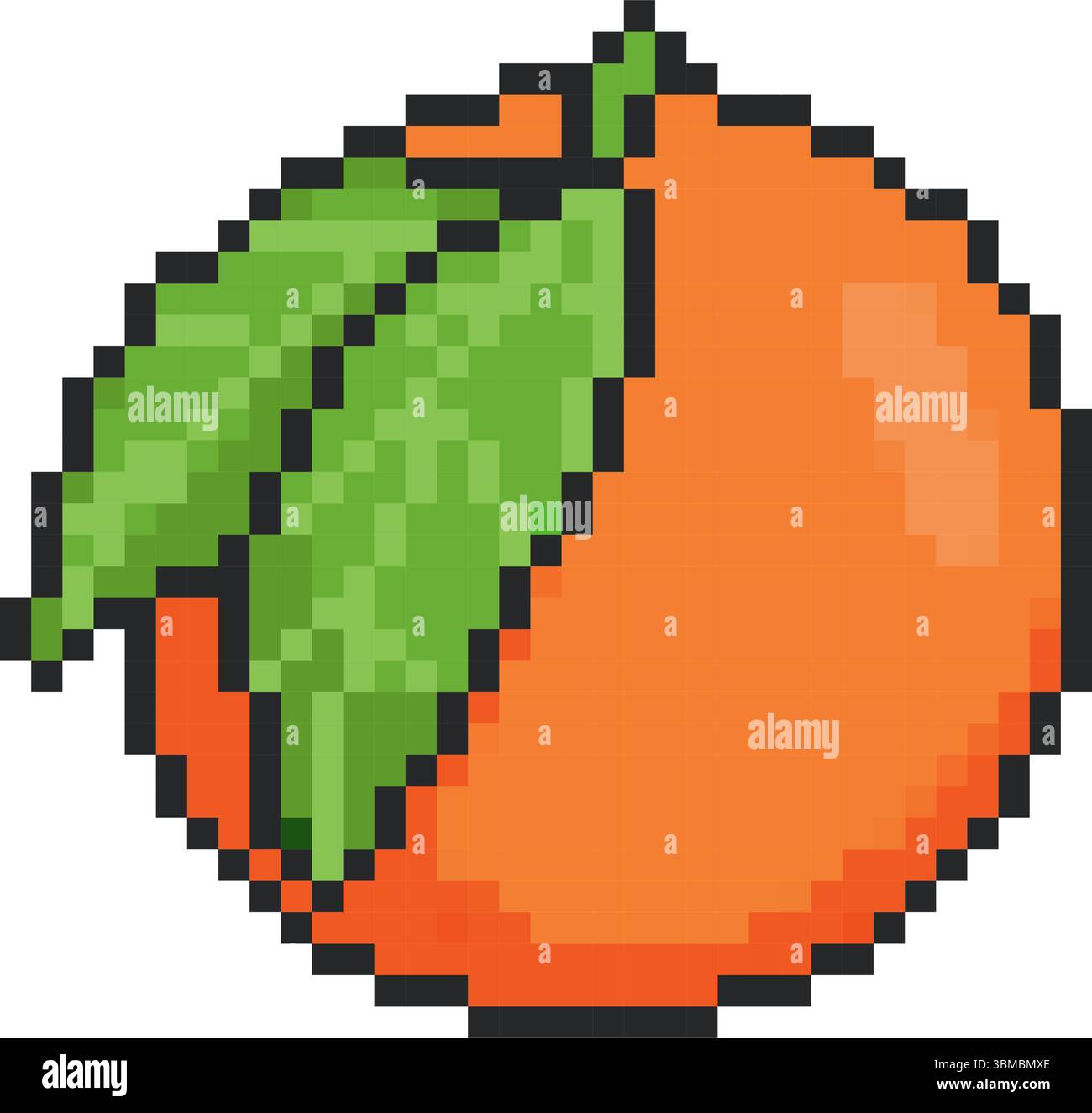 Pixel art orange icon in 8 bit style. Retro 80s,90s video game graphics ...