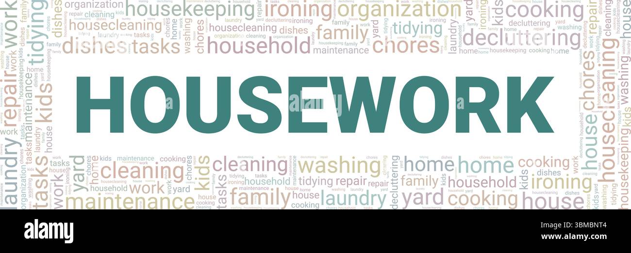 Housework word cloud conceptual design isolated on white background ...