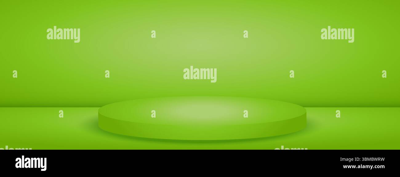 Limbo green background with podium pedestal. Abstract studio gradient ...