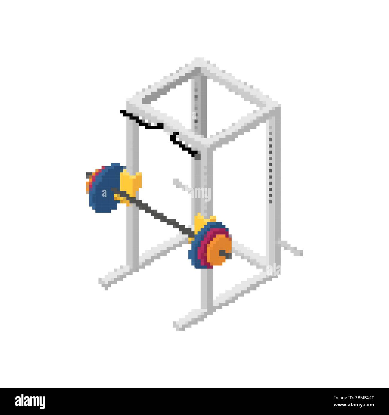 Power Rack Machine pixel art. 8 bit Squat Machine. pixelated Weight ...