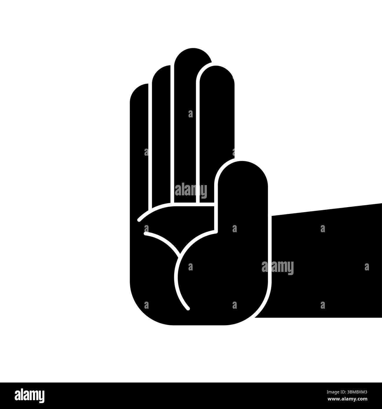 Hand stop refusal sign icon. Outstretched palms refusal sign Stock ...