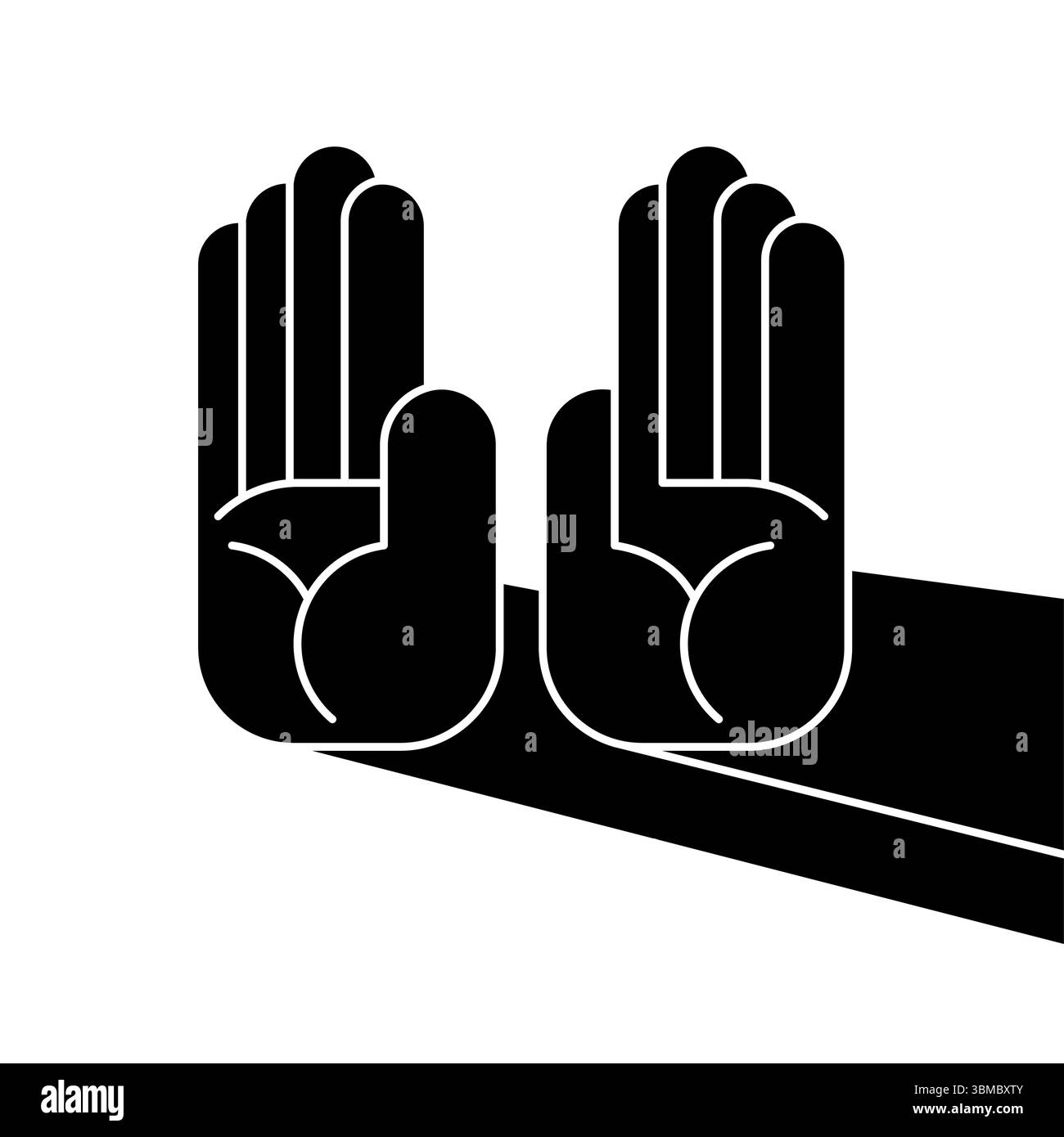 Hand stop refusal sign icon. Outstretched palms refusal sign Stock ...
