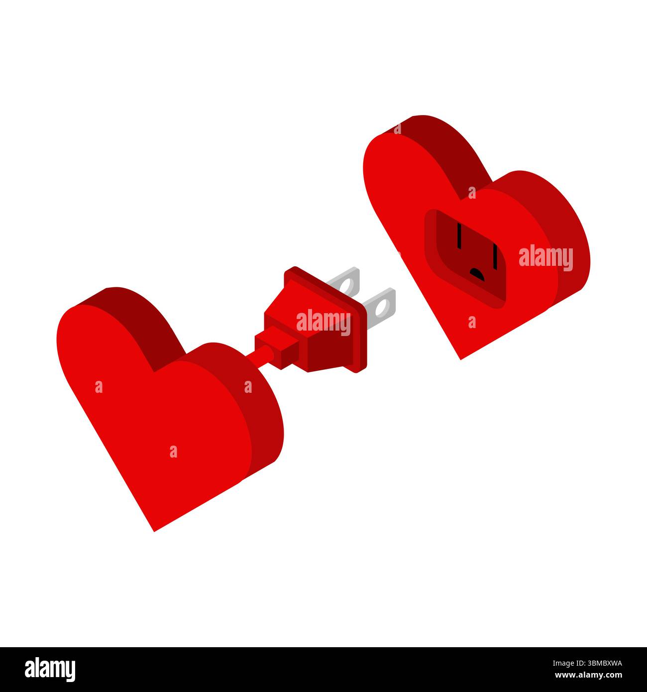 Hearts with plug and socket. Concept mutual love Stock Vector Image ...
