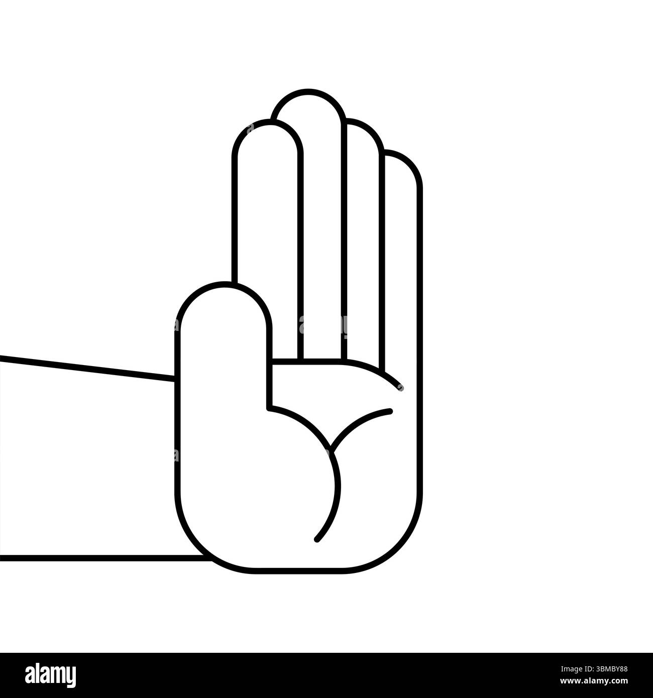 Hand stop refusal sign icon. Outstretched palms refusal sign Stock ...