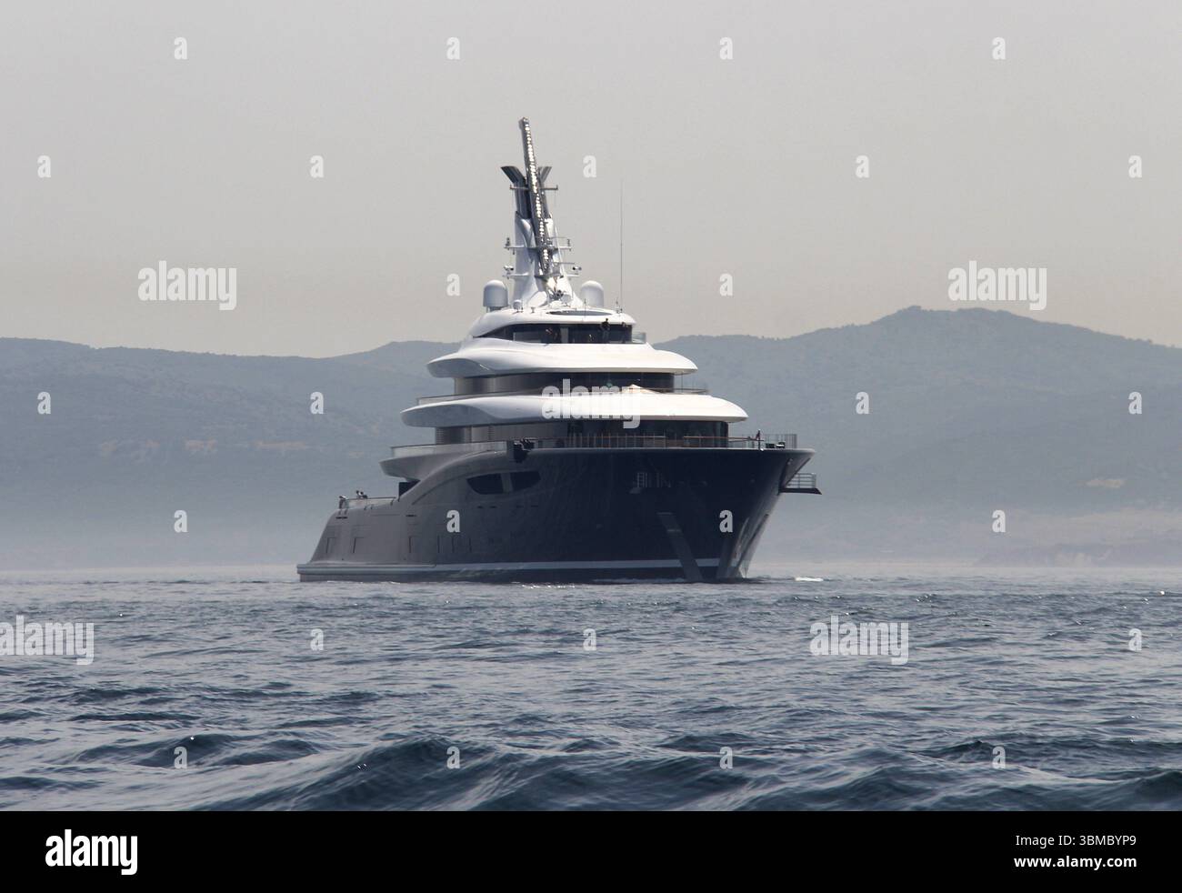 119 metre long motor yacht BREAKTHROUGH on her maiden voyage off ...