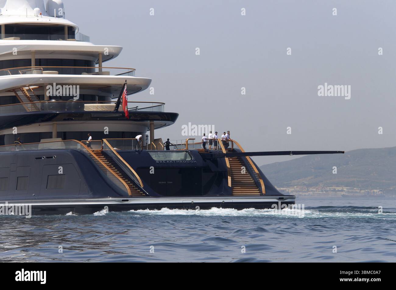 119 metre long motor yacht BREAKTHROUGH on her maiden voyage off ...