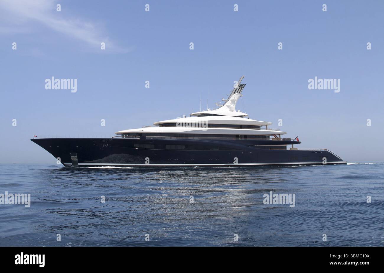 119 metre long motor yacht BREAKTHROUGH on her maiden voyage off ...