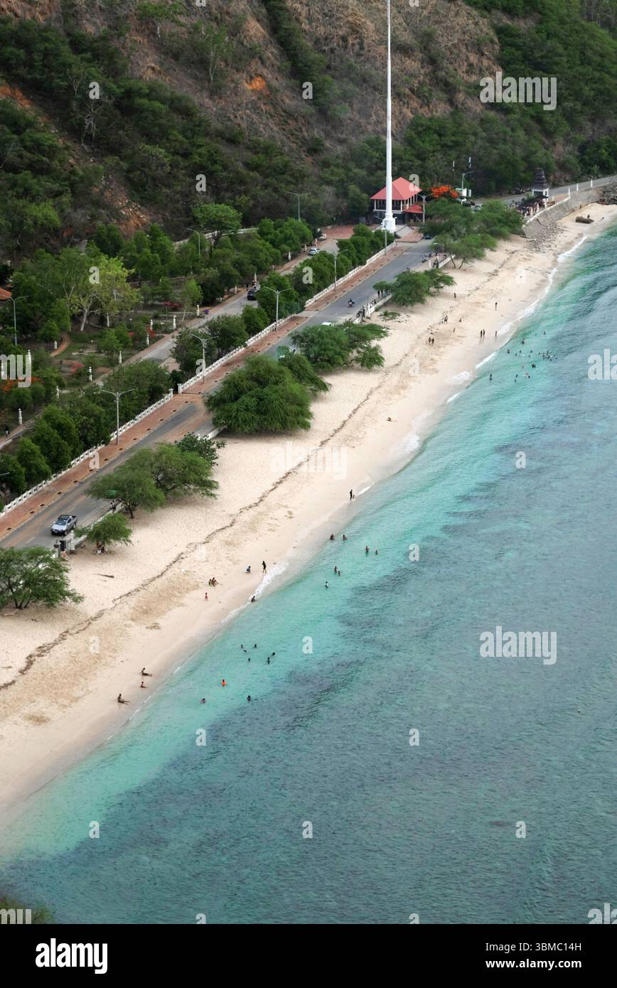 Tropical exotic paradise view of Cristo Rei Beach in Dili, Timor Leste ...