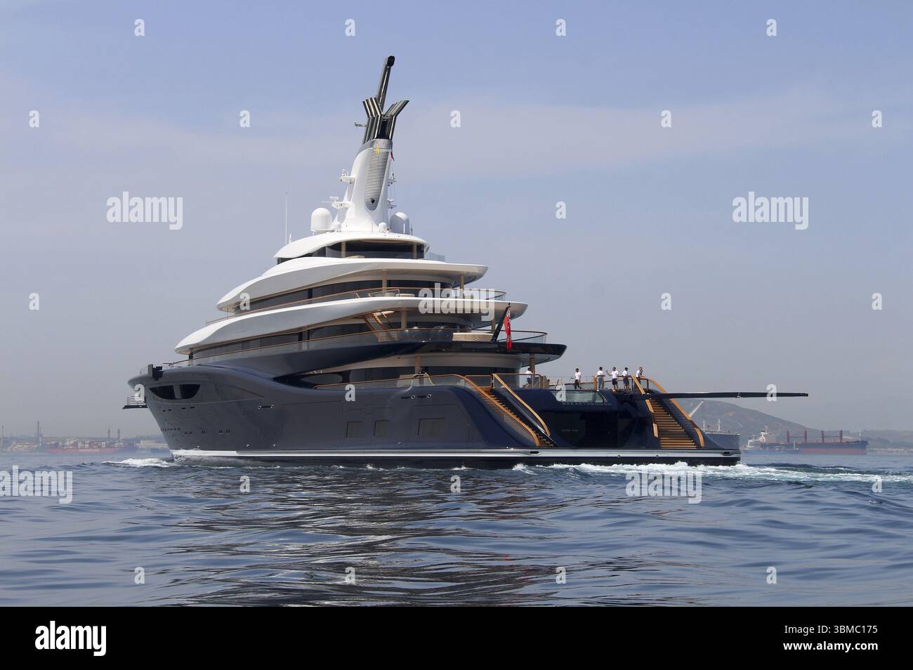 119 metre long motor yacht BREAKTHROUGH on her maiden voyage off ...