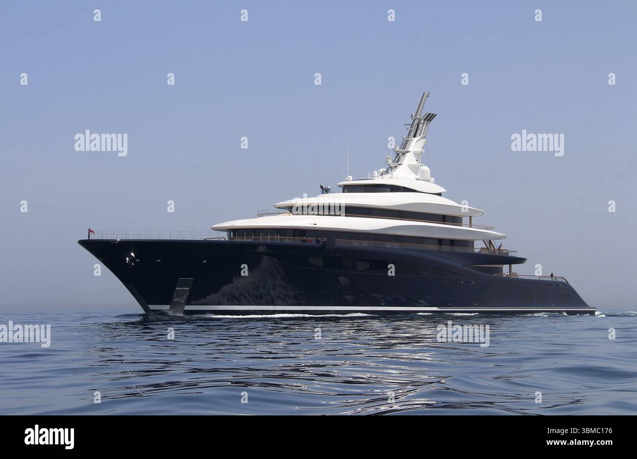 119 metre long motor yacht BREAKTHROUGH on her maiden voyage off ...