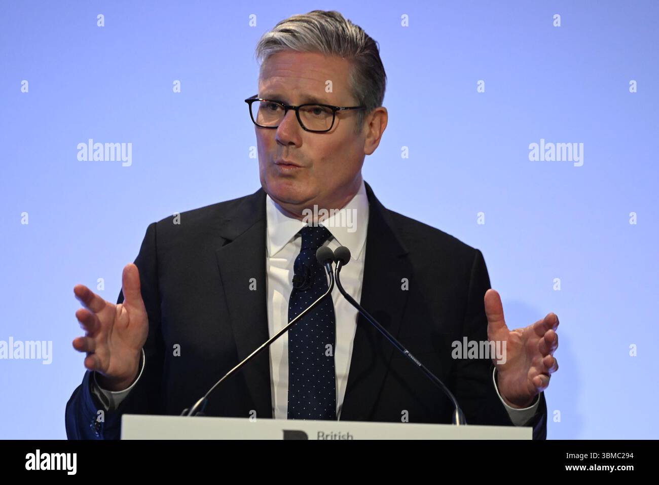 Prime Minister Sir Keir Starmer speaking at the British Chambers of ...