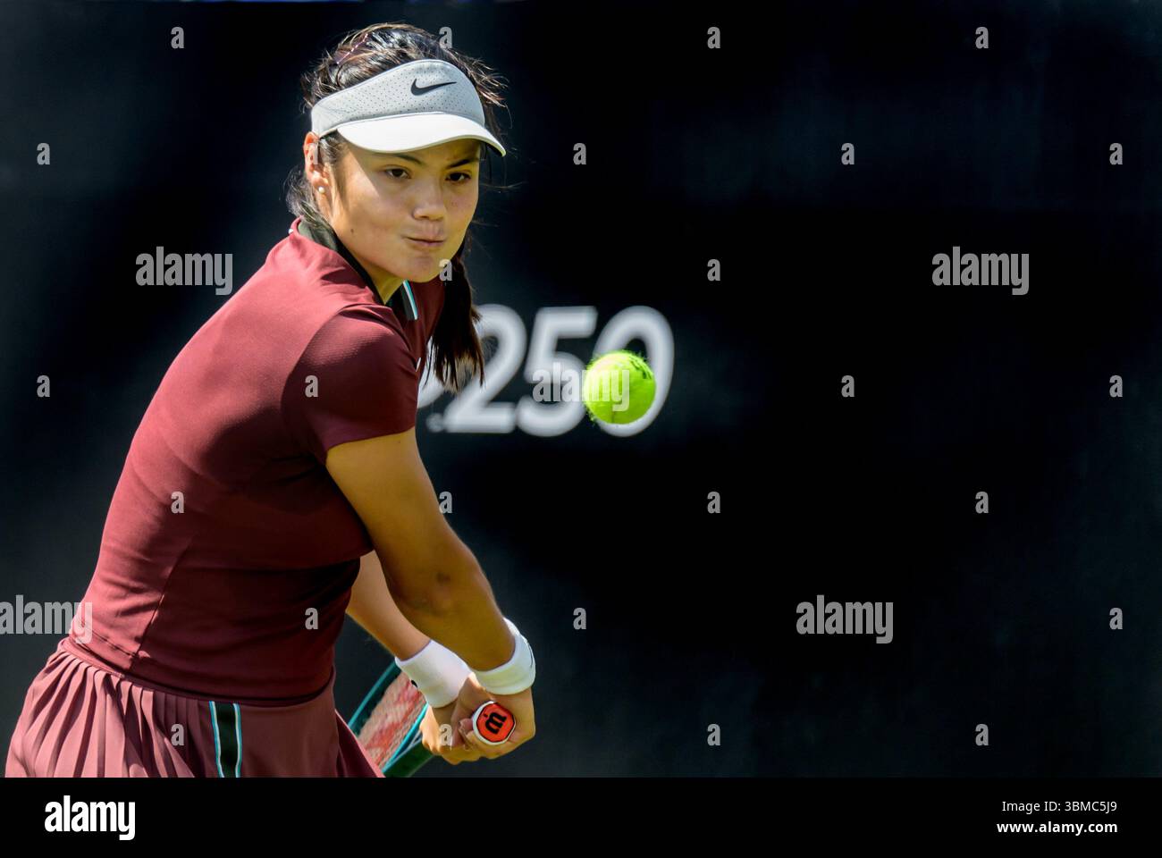 Emma Raducanu (GBR) playing her second round match at the Lexus ...