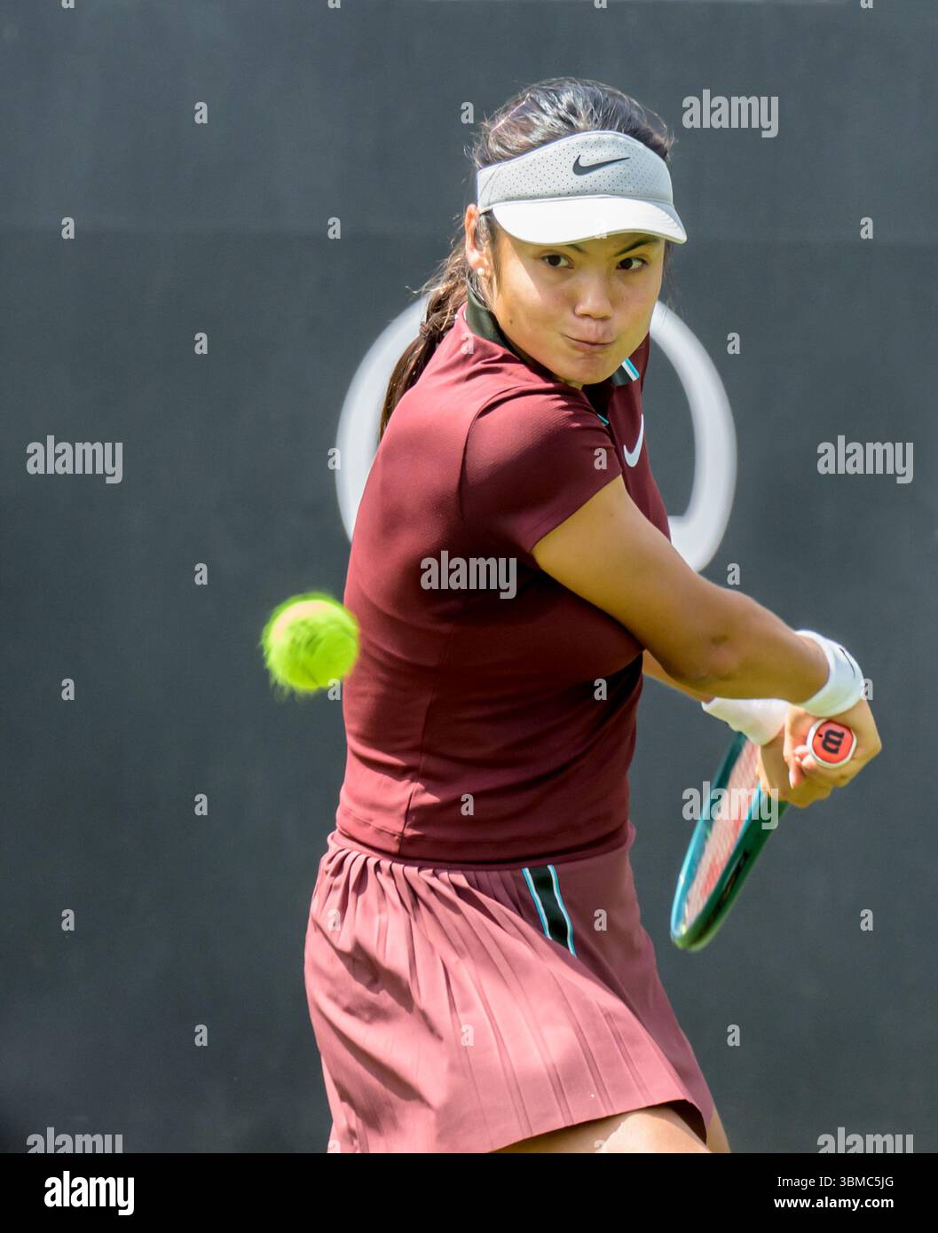 Emma Raducanu (GBR) playing her second round match at the Lexus ...