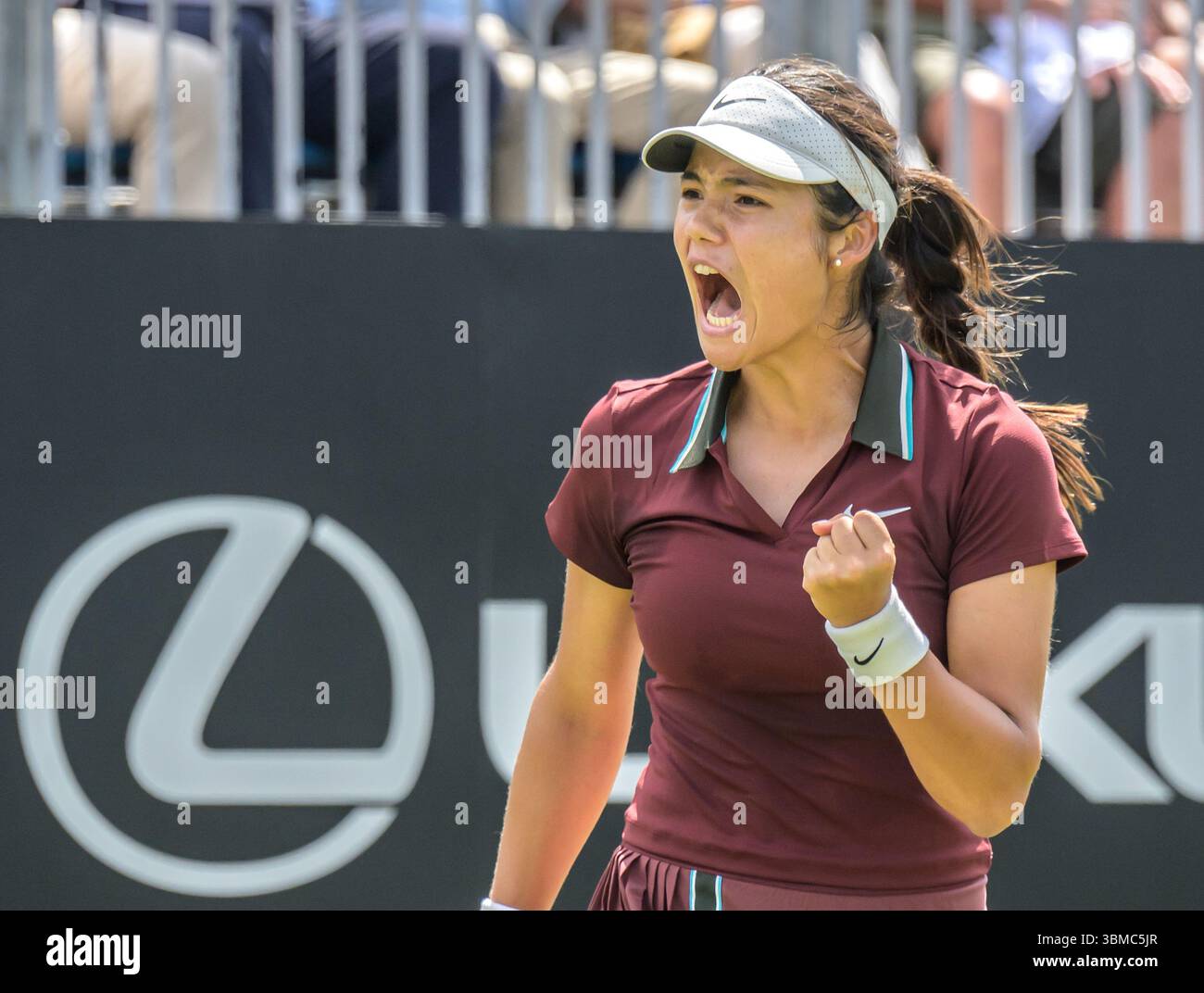 Emma Raducanu (GBR) playing her second round match at the Lexus ...