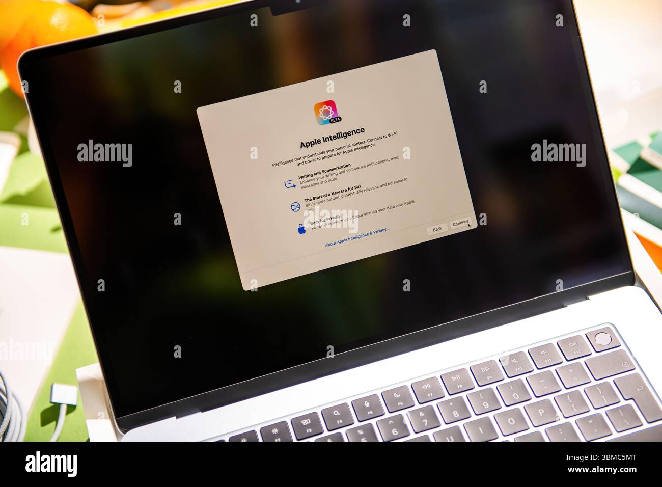 Paris, France - Mar 13, 2025: New MacBook Air M4 during unboxing ...