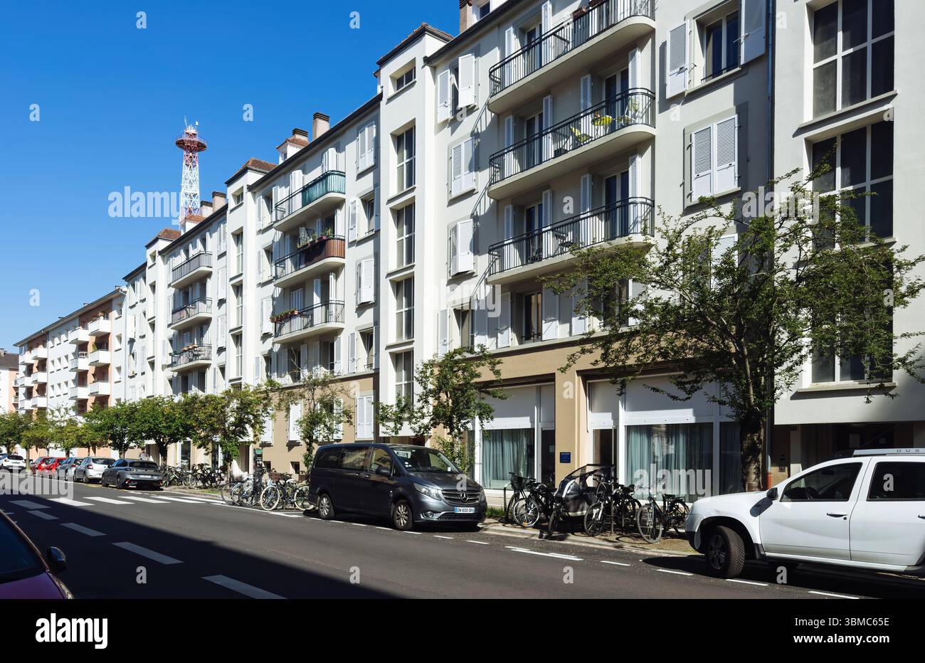 Strasbourg, France - Apr 30, 2025: Modern residential buildings with ...