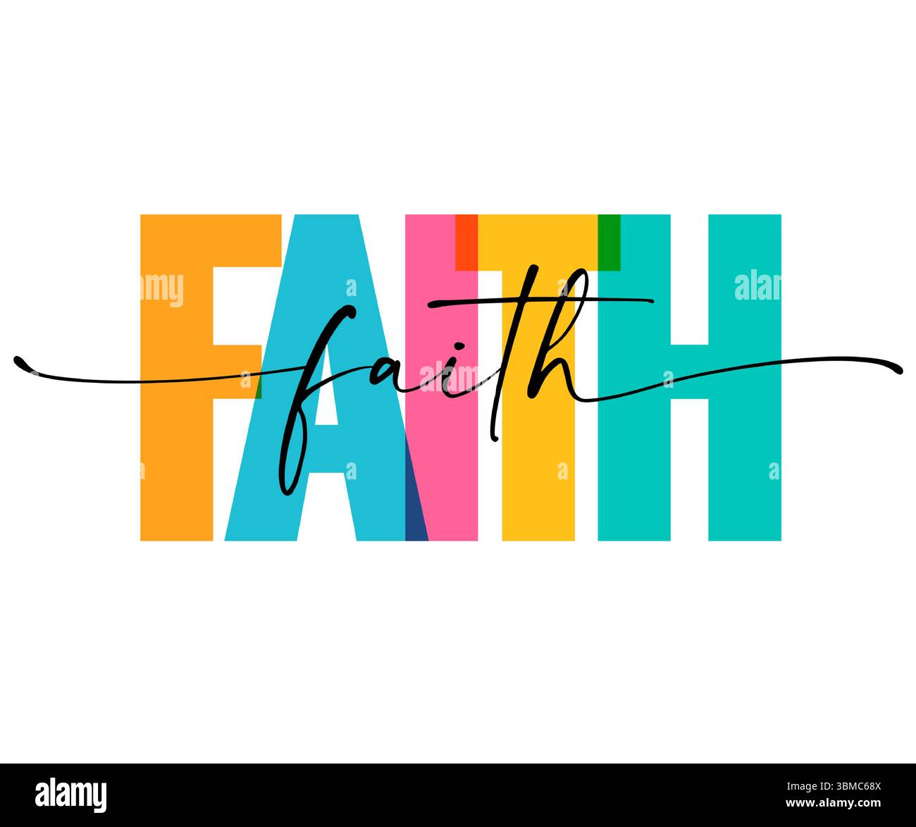 Faith word for christian t-shirt design. Faith - word written in ...