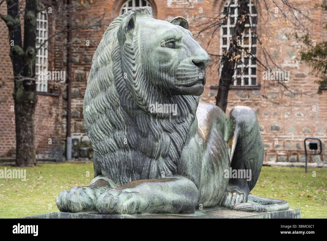 Sculpture of a lion (national symbol of Bulgaria) by sculptor Andrey ...