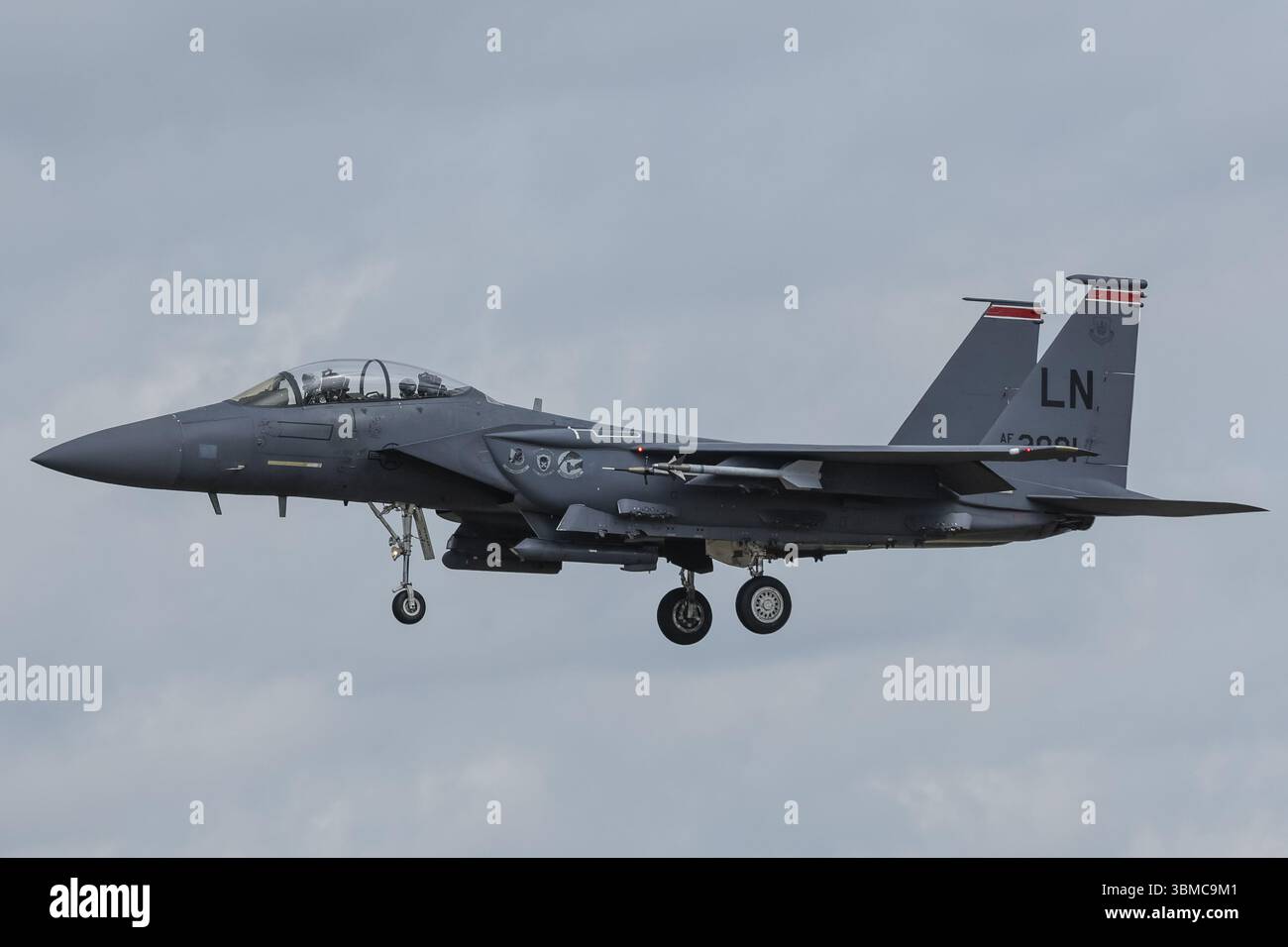 United States Air Force McDonnell Douglas, F-15 Eagle take off and land ...