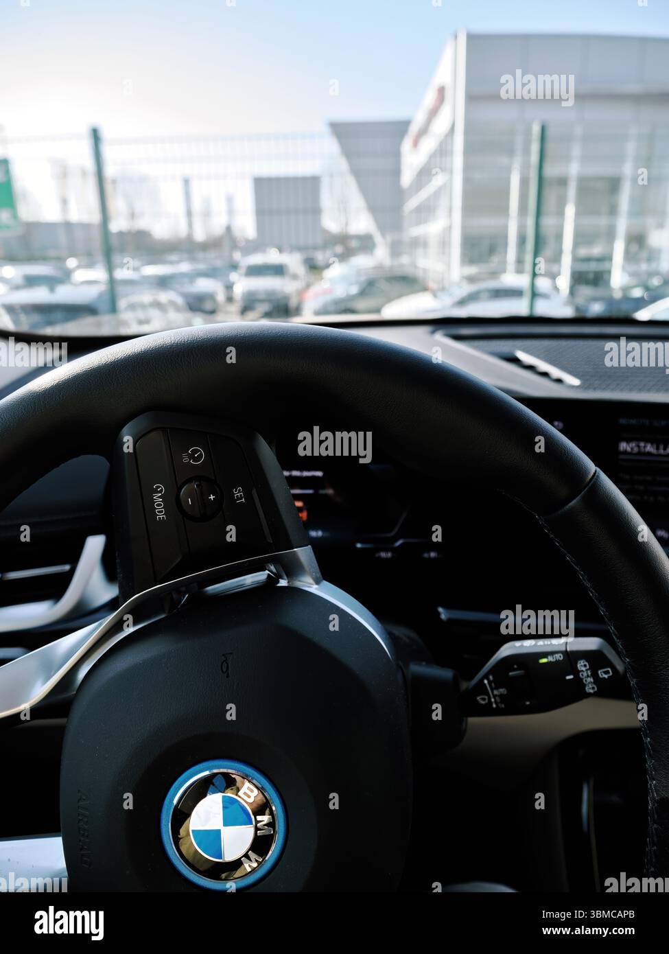 Paris, France - Mar 27, 2025: Close-up view of the BMW iX electric SUV ...