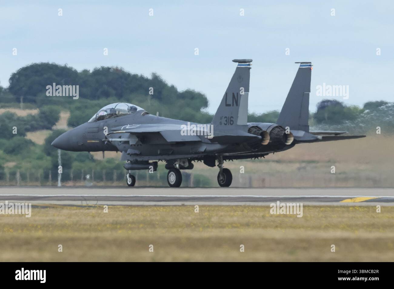 United States Air Force McDonnell Douglas, F-15 Eagle take off and land ...