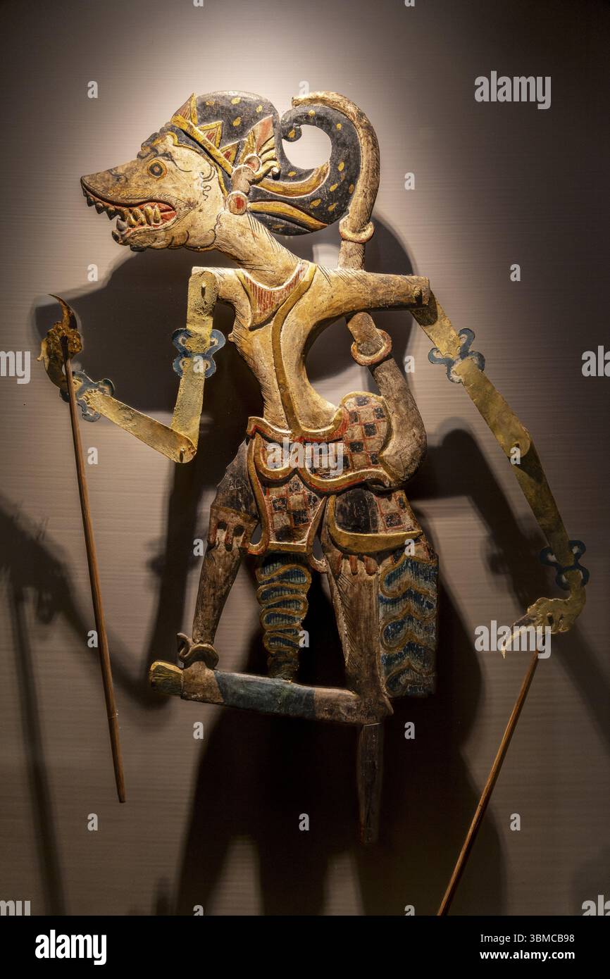 Wayang Klitik shadow puppet, representing Hanuman, Java, Indonesia ...