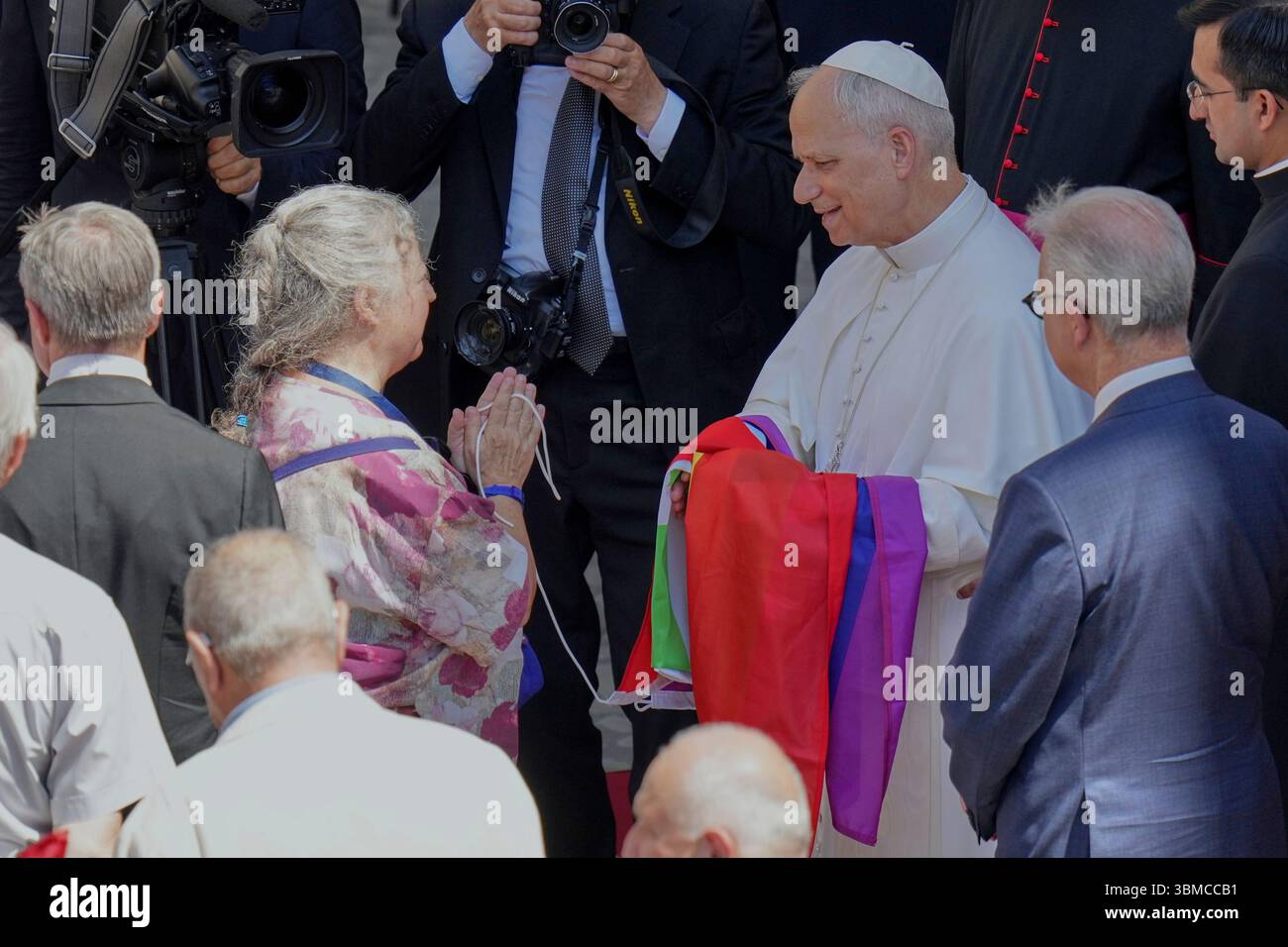 Pope Leo XIV meets with the participants into the International Day Against Drug Abuse and ...