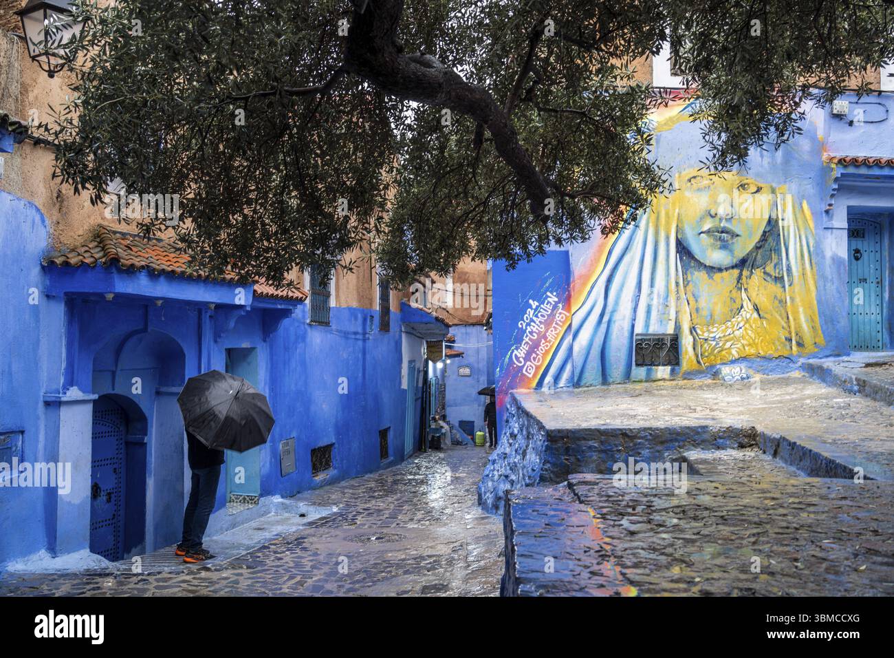 Chefchaouen, graffiti on Messala slope, Rif Mountains, Morocco, North ...