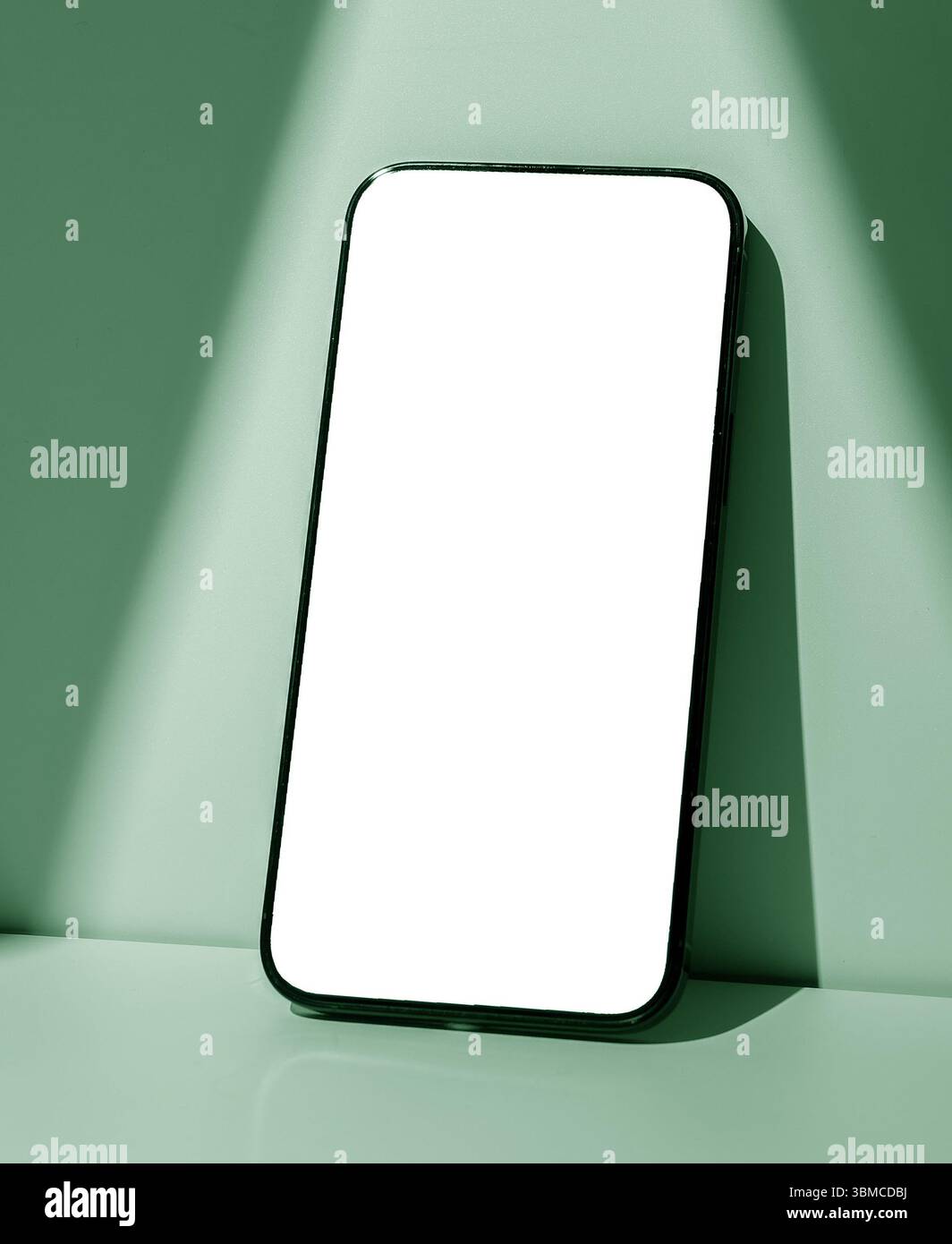 Phone screen mockup. Modern black smartphone with glowing touch screen ...