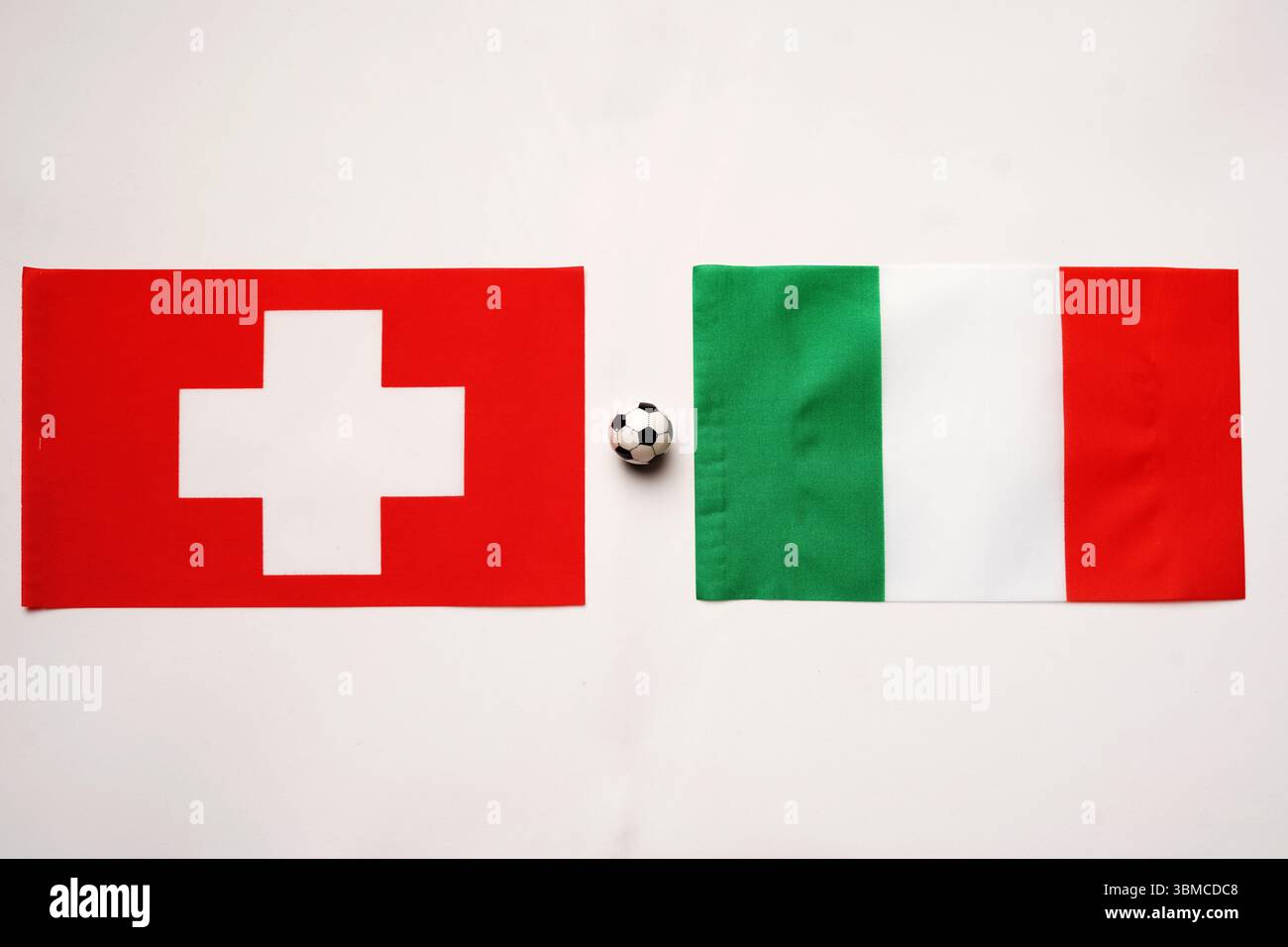 Switzerland vs Italy, Football match with national flags Stock Photo ...