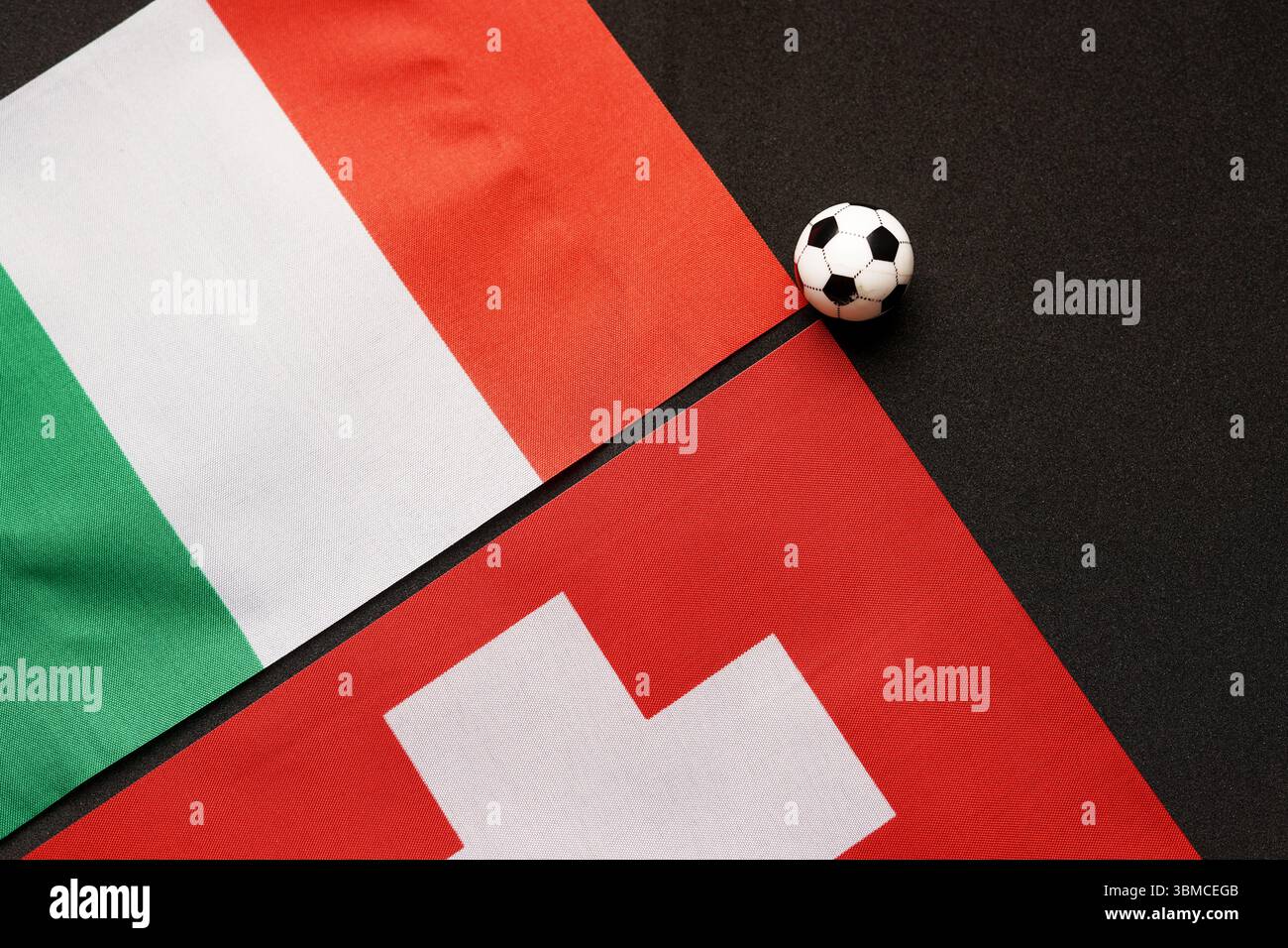 Switzerland vs Italy, Football match with national flags Stock Photo ...