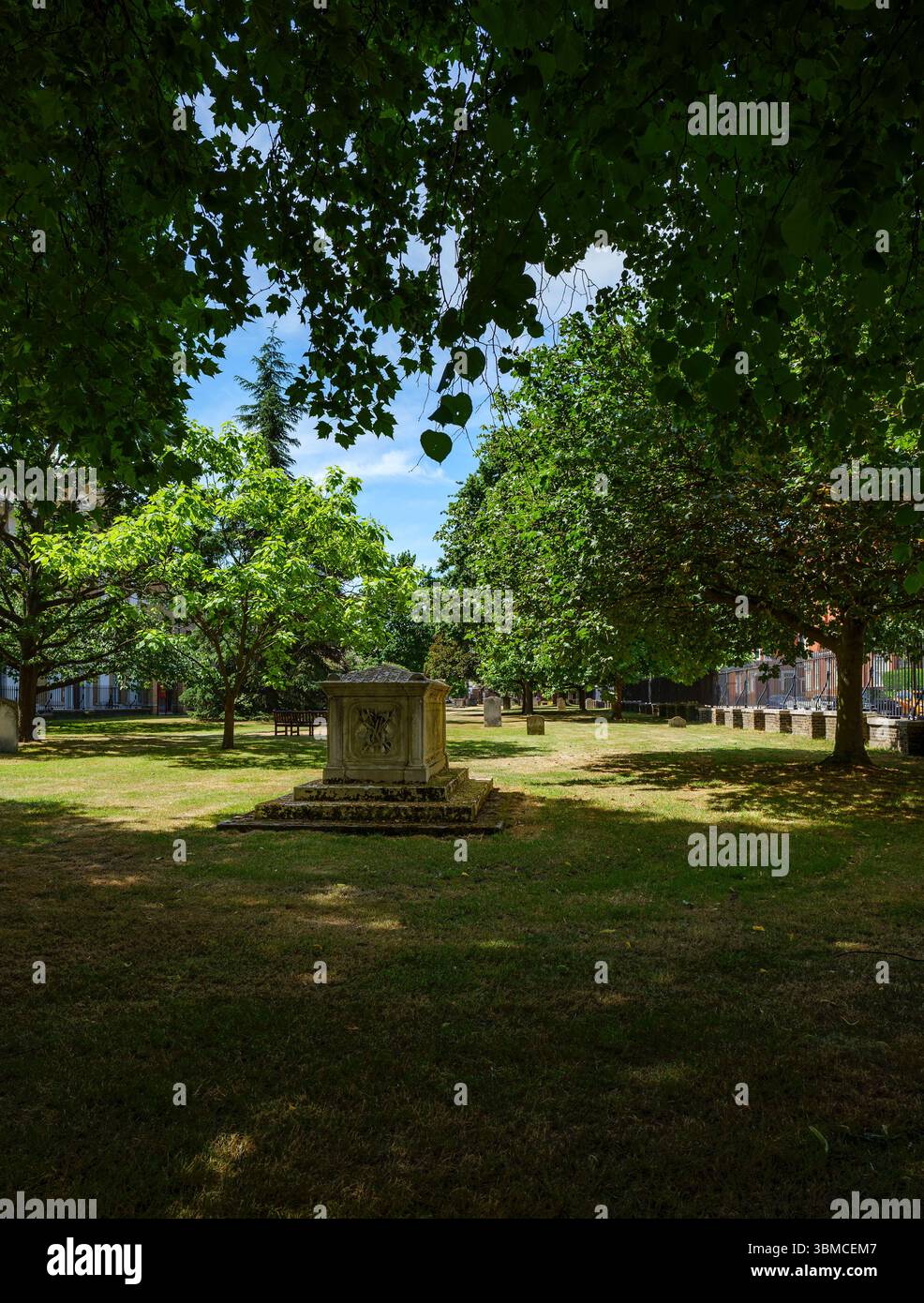 London - 06 21 2022: View of the Margaret Thatcher Infirmary cemetery ...