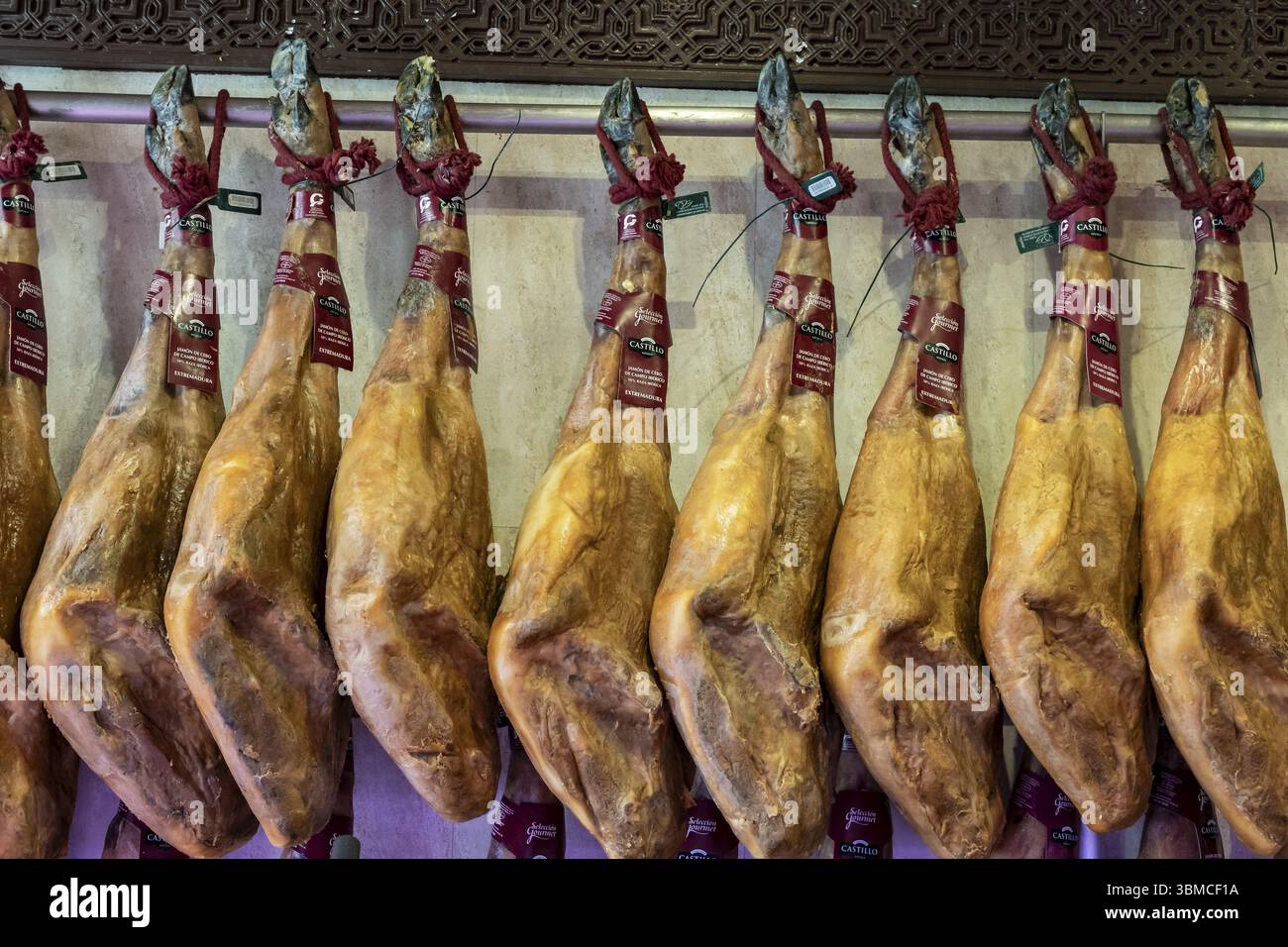 Traditional spanish legs ham hi-res stock photography and images - Alamy