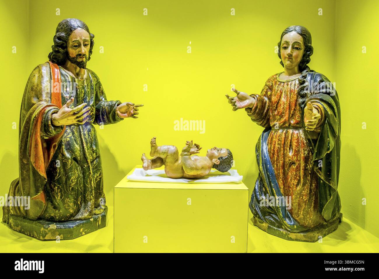 Mystery of birth, carved in incarnate wood, and polychrome, eighteenth ...