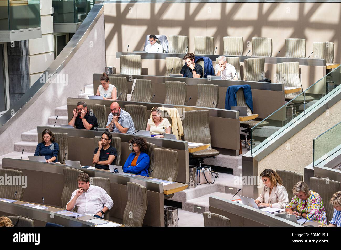 Left wing parties Groen, Vooruit and PVDAA at the Flemish parliament ...