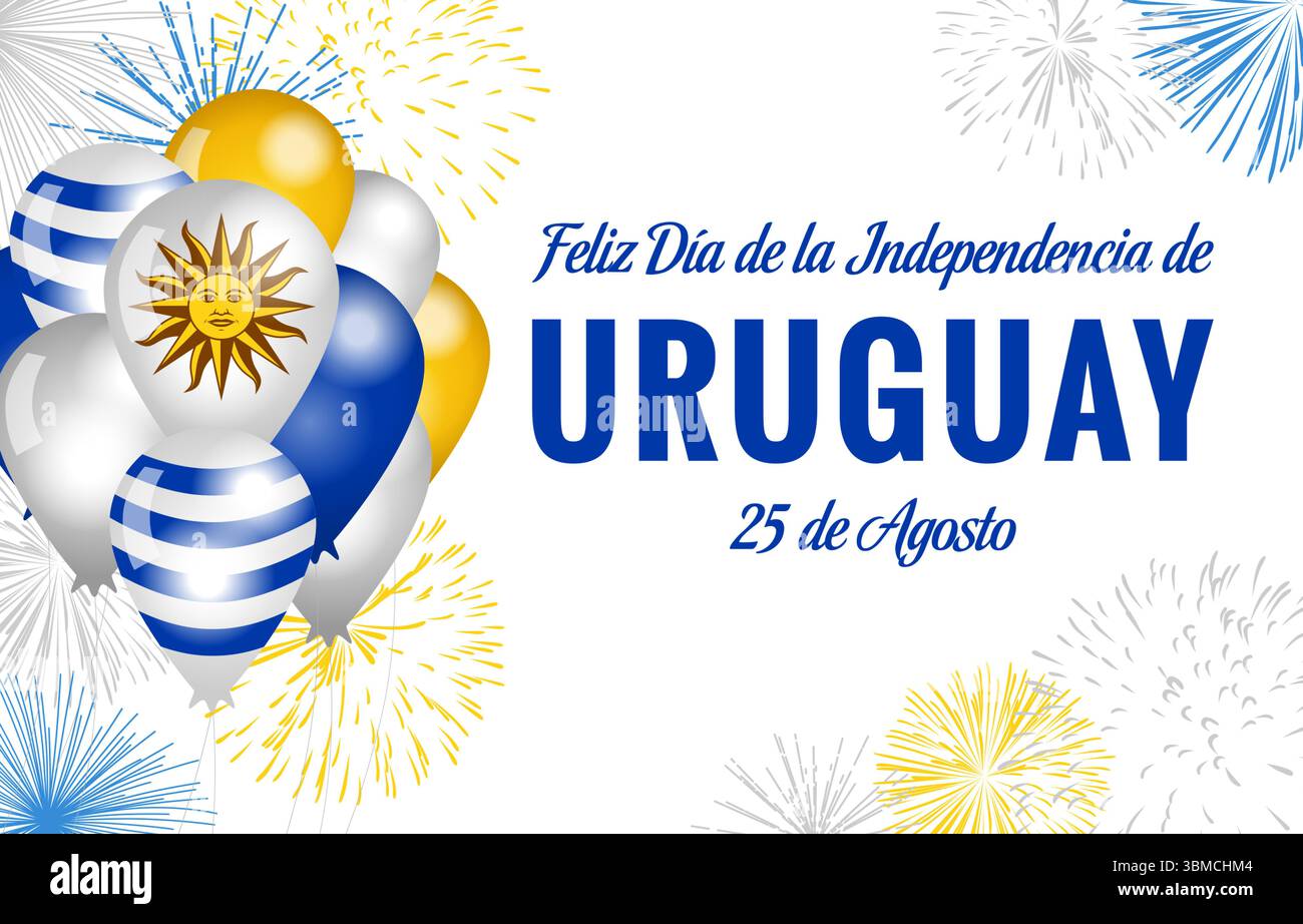 Happy Independence Day of Uruguay August 25 Spanish postcard. Holiday ...