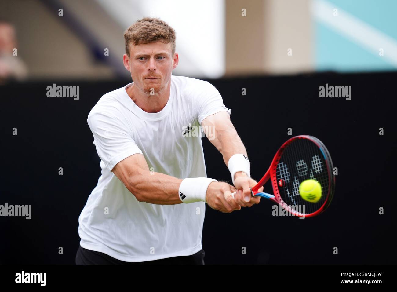 Billy Harris during his match against Ugo Humbert on day four of the ...