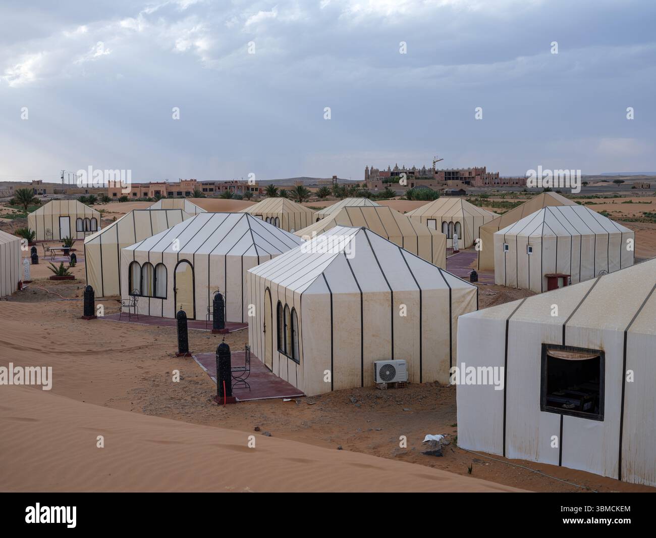 Morocco, 25 May 2025. Luxury desert camp in the Moroccan Sahara with ...