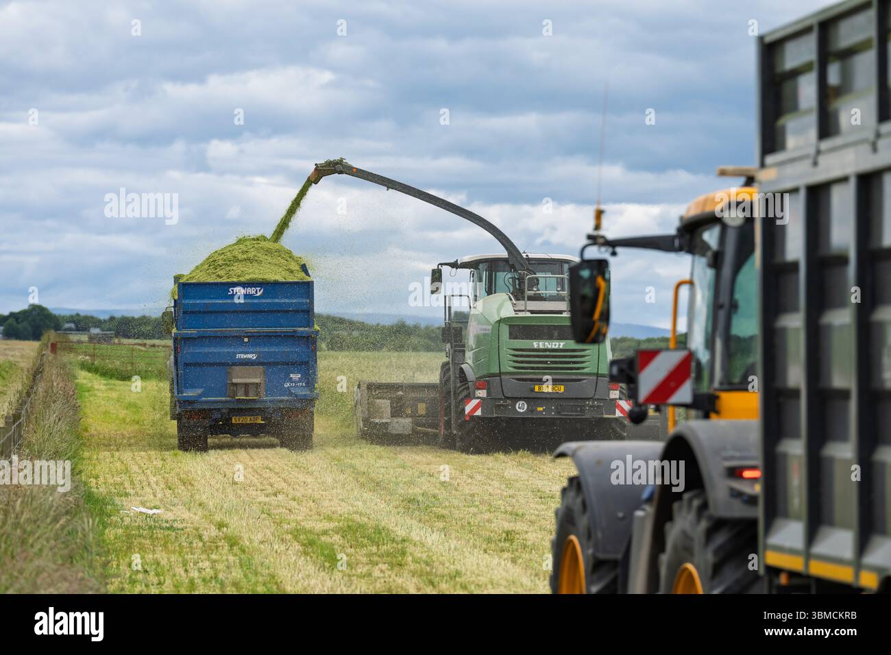 25 June 2025. Roseisle,Moray,Scotland. This is a Fendt Harvester ...