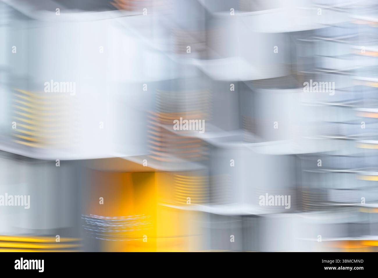Blurry view of a modern city building with bokeh effect. Urban ...