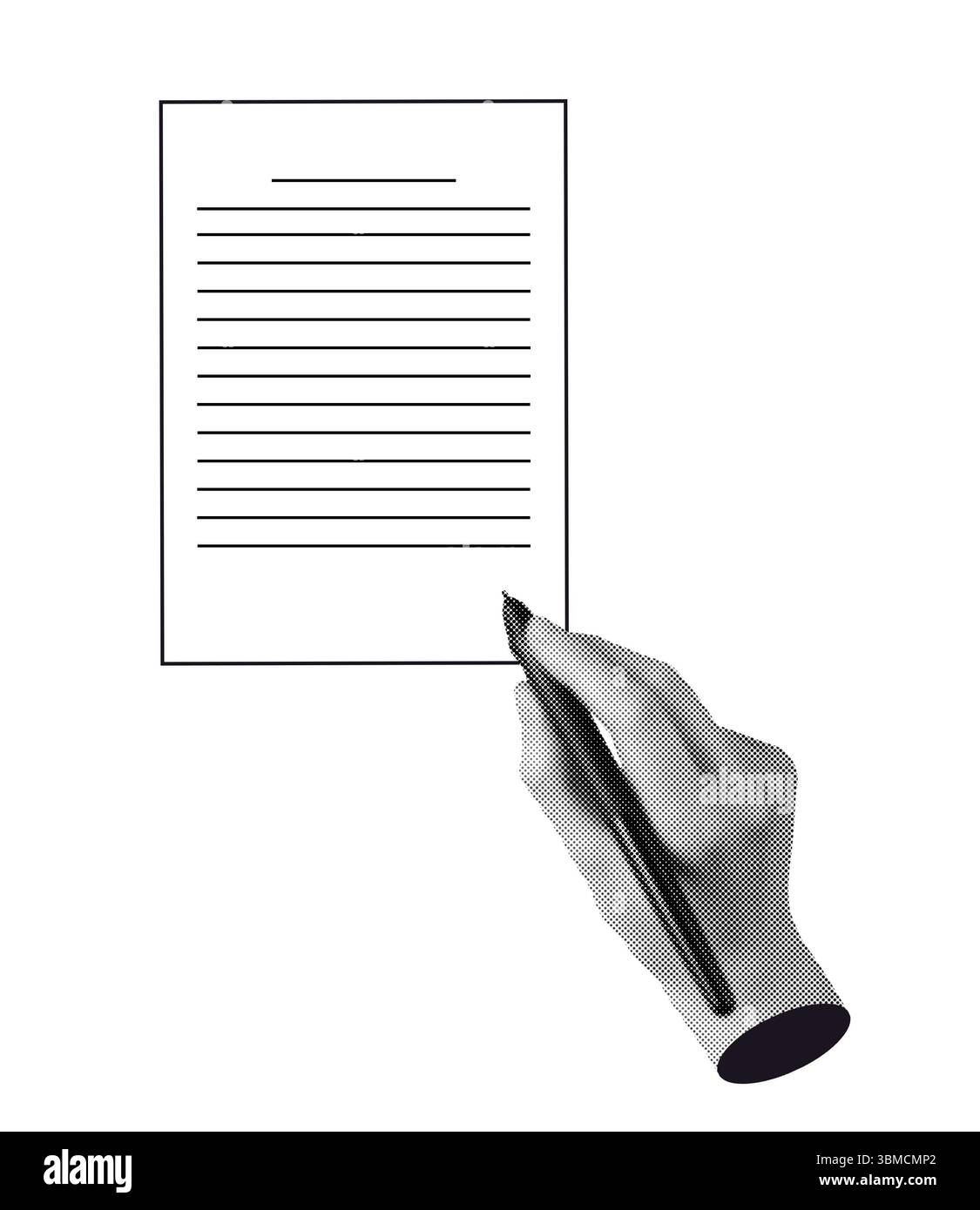 Business contract document with signature. Hand holding a pen, signing ...