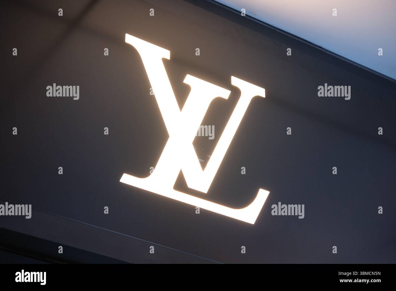 Shanghai,China-June 25th 2025: LOUIS VUITTON LV brand company logo ...